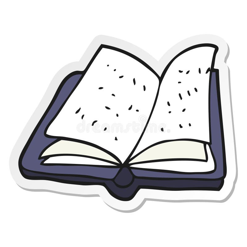 Sticker of a cartoon book stock vector. Illustration of freehand ...