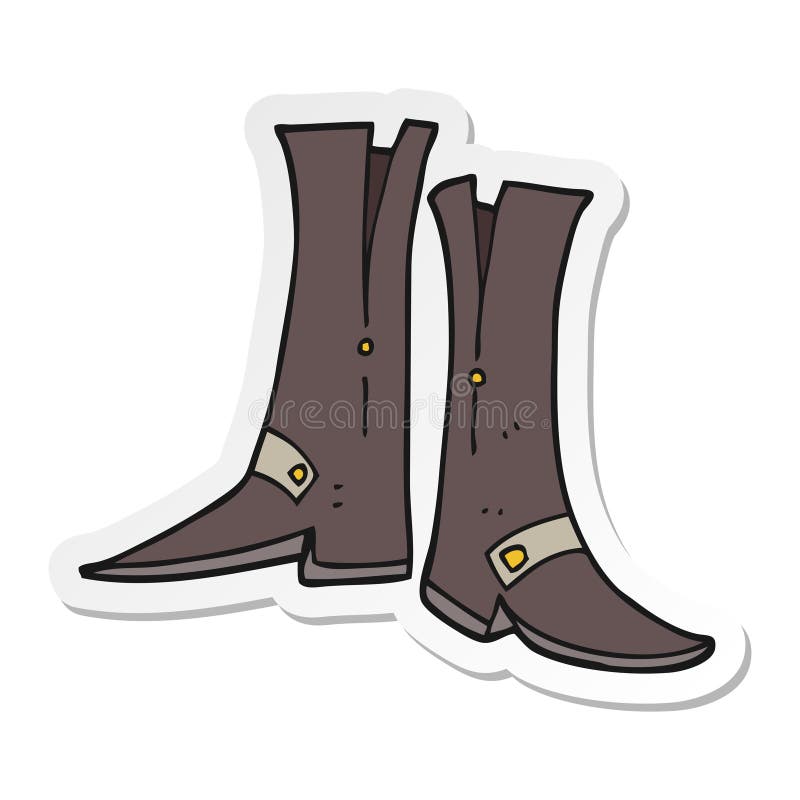Sticker of a cartoon boots stock vector. Illustration of tall - 146116183