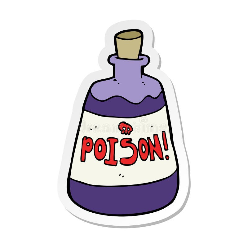 Sticker of a Cartoon Bottle of Poison Stock Vector - Illustration of ...