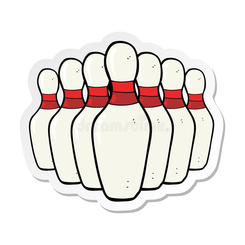 Sticker of a Cartoon Bowling Pins Stock Vector - Illustration of symbol ...