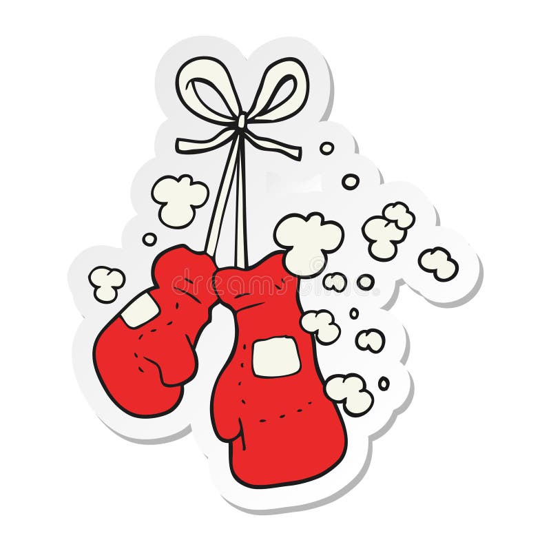 Sticker of a Cartoon Boxing Gloves Stock Vector - Illustration of cute ...