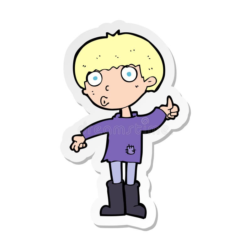 Sticker of a Cartoon Boy Asking Question Stock Vector - Illustration of ...