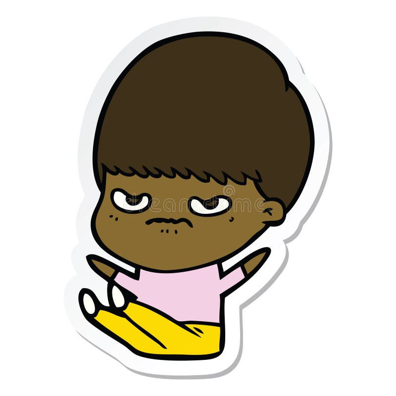 Sticker of a cartoon boy stock vector. Illustration of artwork - 150409649