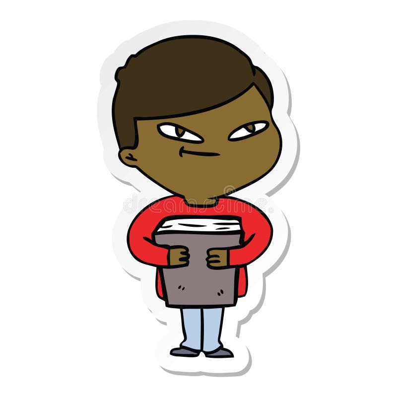 Sticker of a cartoon boy stock vector. Illustration of artwork - 147686101