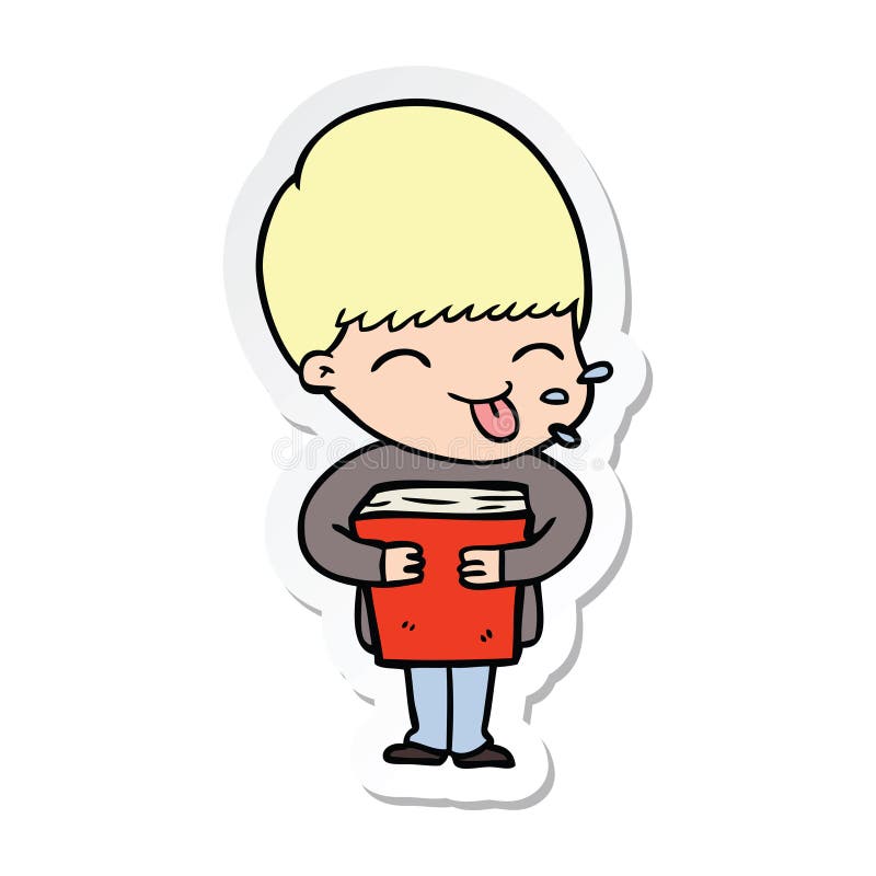 Sticker of a cartoon boy stock vector. Illustration of retro - 149302433