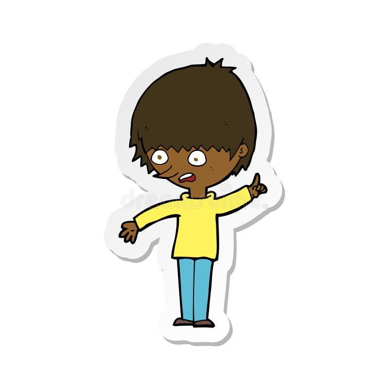 Sticker of a Cartoon Boy with Question Stock Vector - Illustration of ...