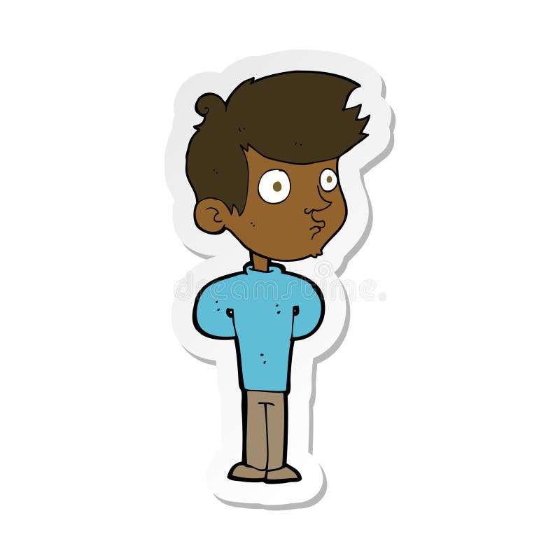 Sticker of a Cartoon Boy Staring Stock Vector - Illustration of ...