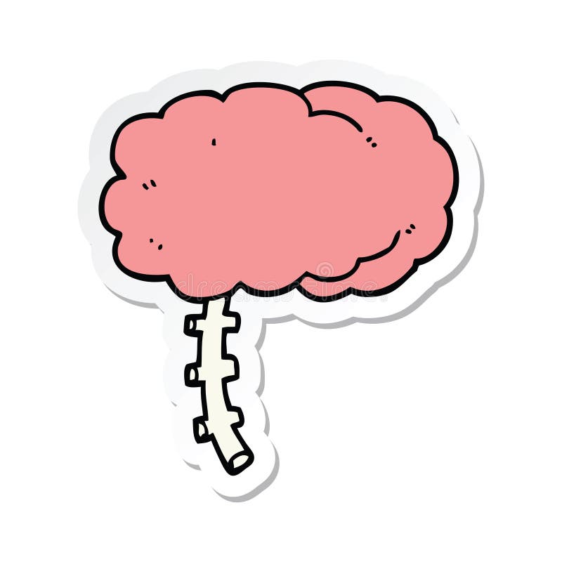 Sticker of a cartoon brain stock vector. Illustration of mind - 147706134