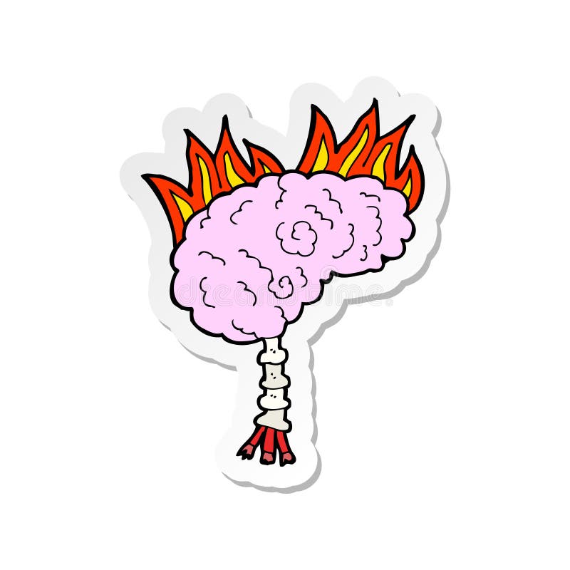 Sticker of a cartoon brain stock vector. Illustration of mind - 146099906