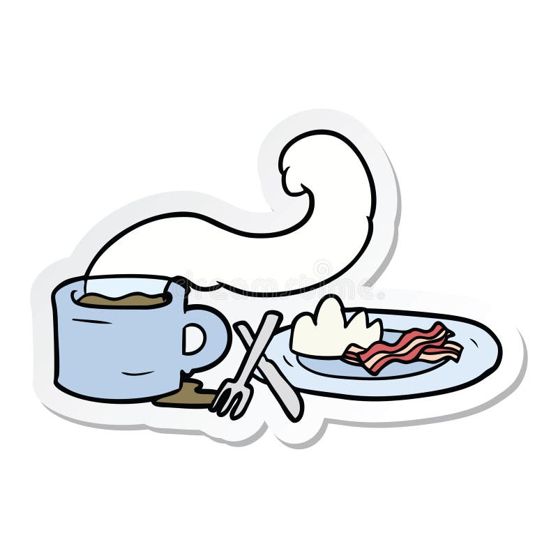 Sticker of a Cartoon Breakfast Stock Vector - Illustration of funny ...