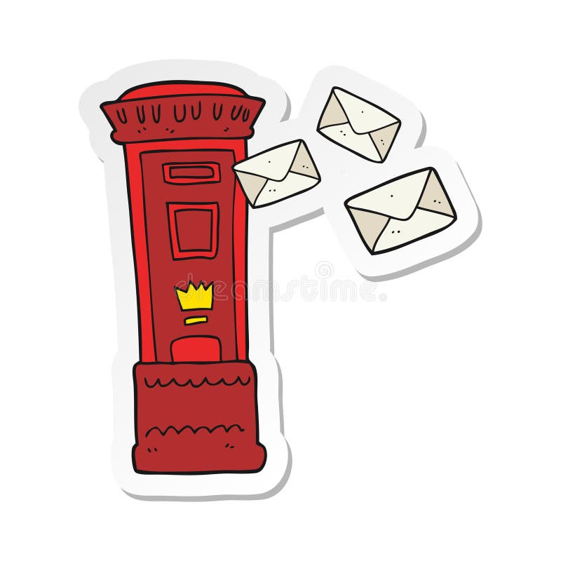 Sticker of a Cartoon British Post Box Stock Vector - Illustration of ...