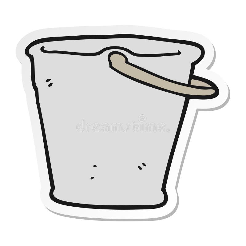Sticker of a Cartoon Bucket Stock Vector - Illustration of drawn, cute ...