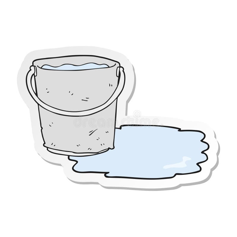 Sticker of a Cartoon Bucket of Water Stock Vector - Illustration of ...