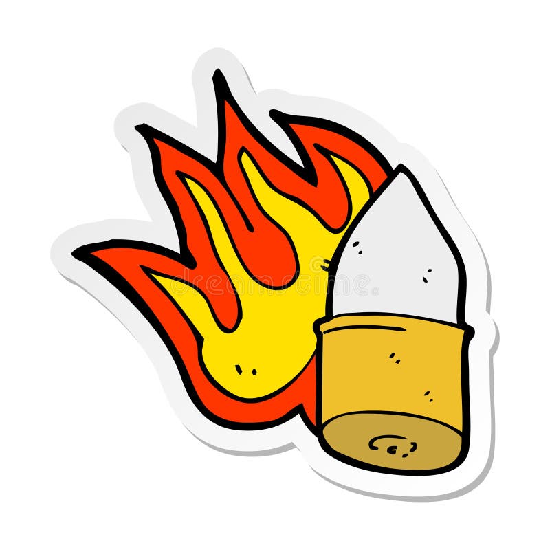 Sticker of a Cartoon Bullet Stock Vector - Illustration of doodle ...