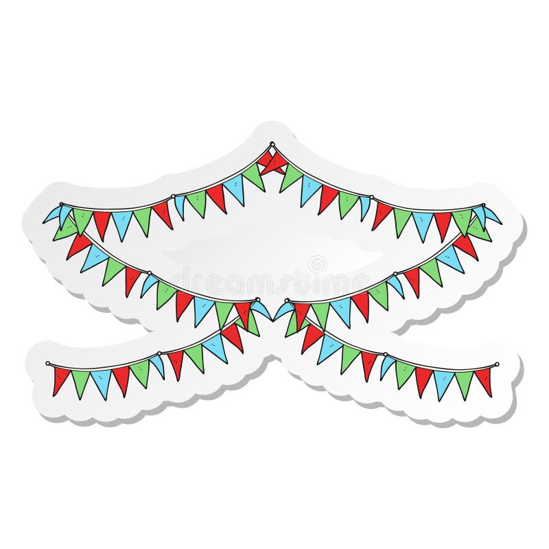 Sticker of a Cartoon Bunting Flags Stock Vector - Illustration of sign ...