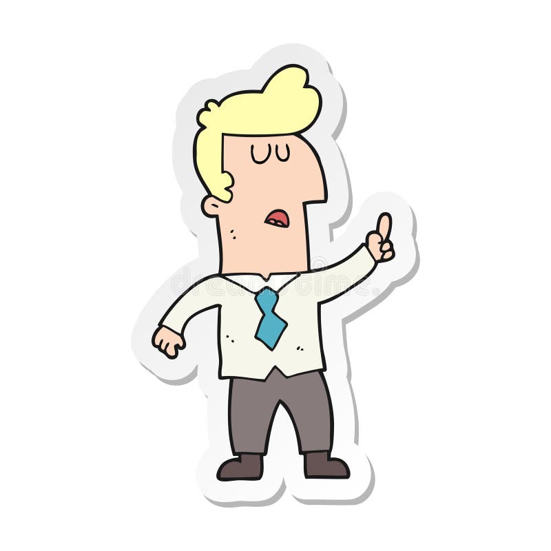 Sticker of a Cartoon Businessman Stock Vector - Illustration of funny ...