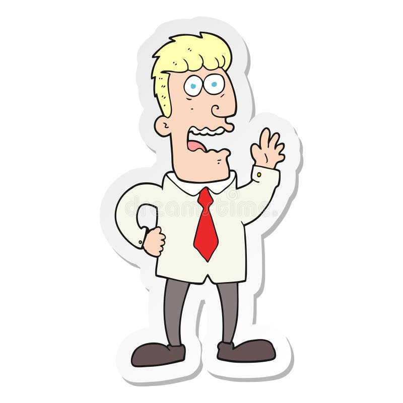 Sticker of a Cartoon Businessman Stock Vector - Illustration of cartoon ...