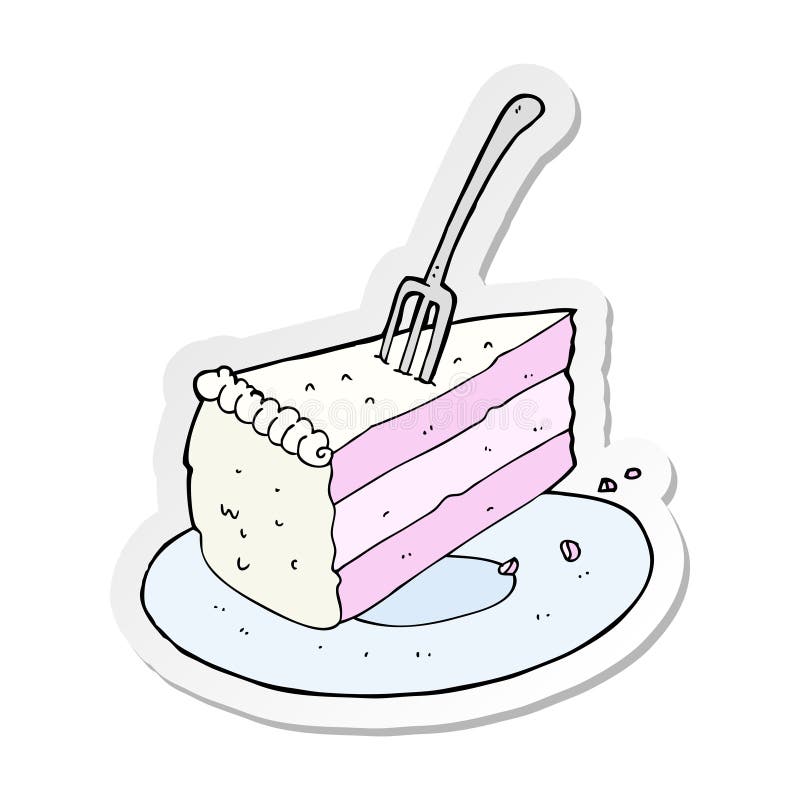 Sticker of a cartoon cake stock vector. Illustration of rough - 150432706