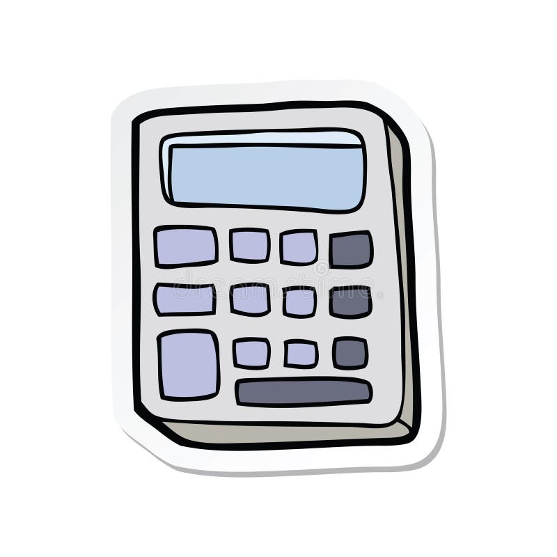 Sticker of a Cartoon Calculator Stock Vector - Illustration of ...