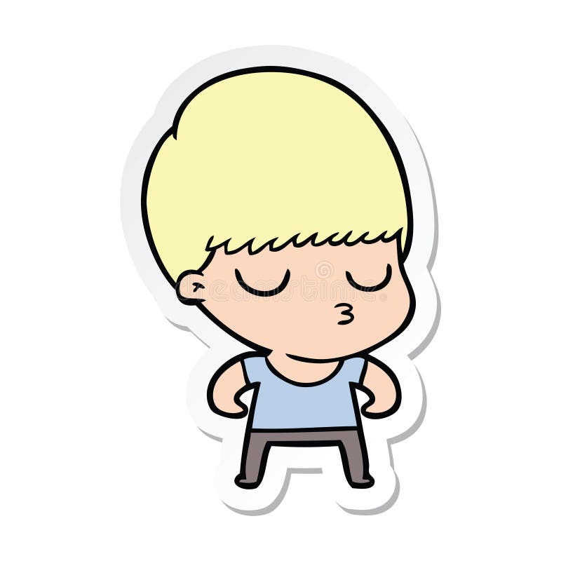 Sticker Cartoon Calm Boy Stock Illustrations – 189 Sticker Cartoon Calm ...