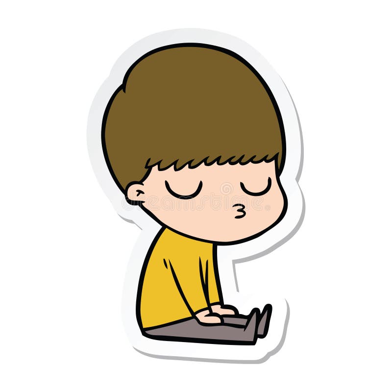 Sticker Cartoon Calm Boy Stock Illustrations – 199 Sticker Cartoon Calm ...