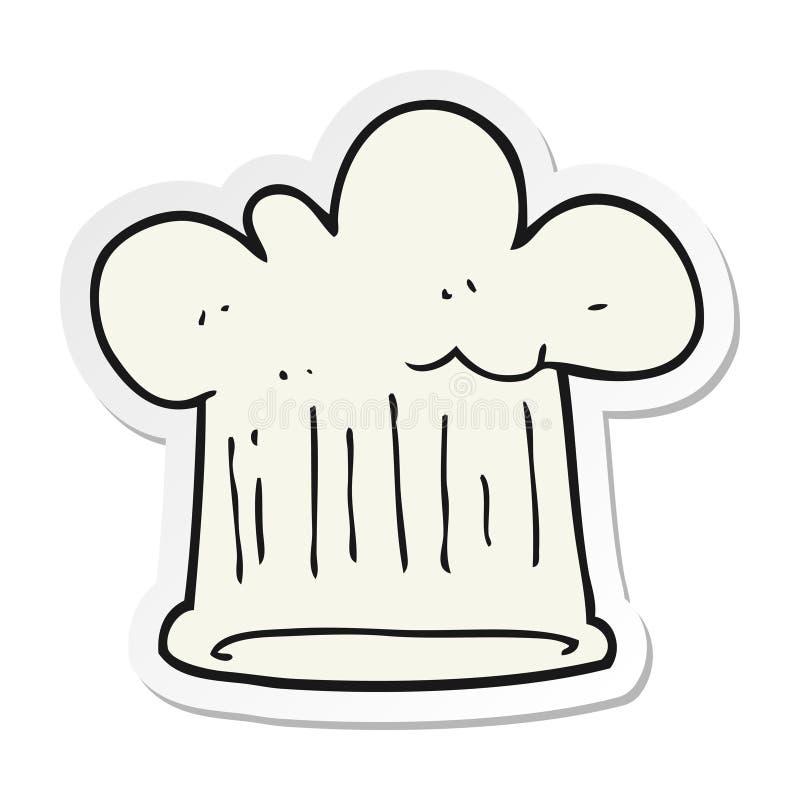 Sticker of a Cartoon Chef Hat Stock Vector - Illustration of handdrawn ...