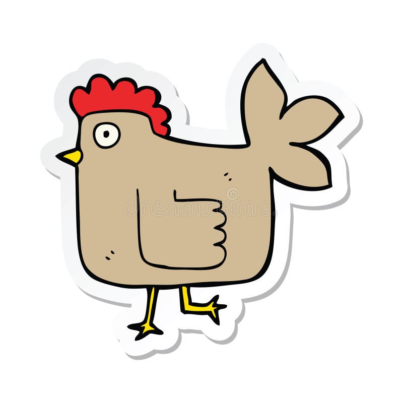 Sticker of a Cartoon Chicken Stock Vector - Illustration of doodle ...