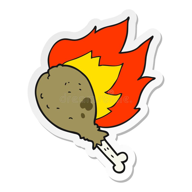 Sticker of a Cartoon Chicken Leg Stock Vector - Illustration of ...