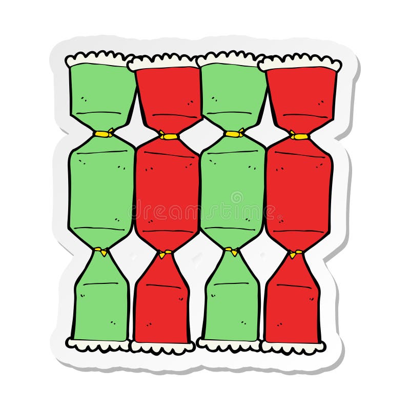 Sticker of a Cartoon Christmas Cracker Stock Vector - Illustration of ...