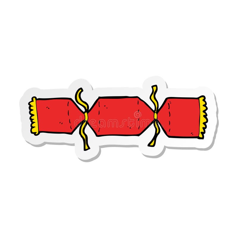 Sticker of a Cartoon Christmas Cracker Stock Vector - Illustration of ...