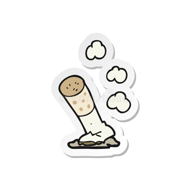 Sticker of a Cartoon Cigarette Stock Vector - Illustration of doodle ...