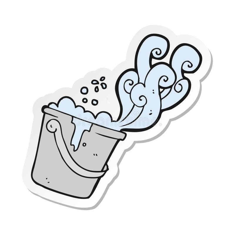 Sticker Cartoon Cleaning Bucket Suds Washing Soap Stock Illustrations ...