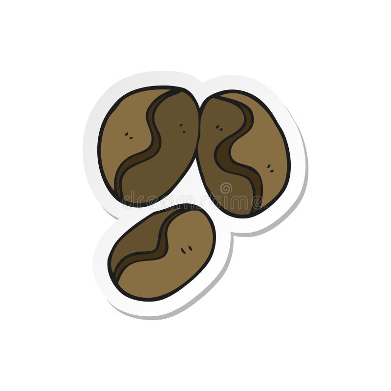 Sticker of a Cartoon Coffee Beans Stock Vector - Illustration of coffee ...