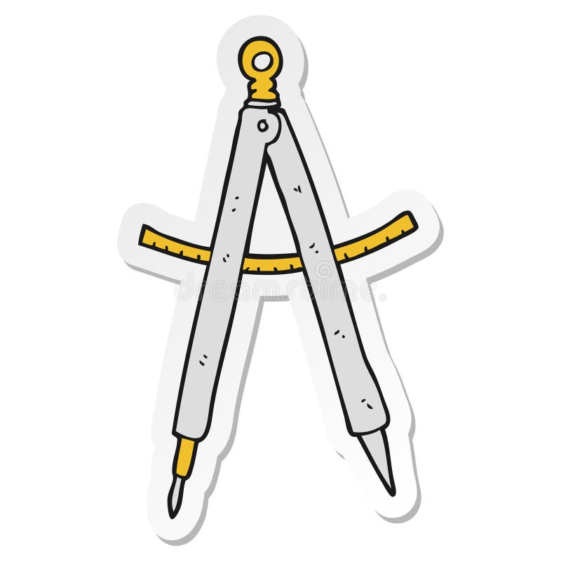 Sticker of a Cartoon Compass Stock Vector - Illustration of tool ...