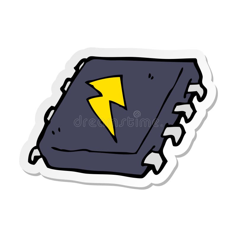 Sticker Computer Chip Memory Processor Cartoon Character Cheerful Clip ...