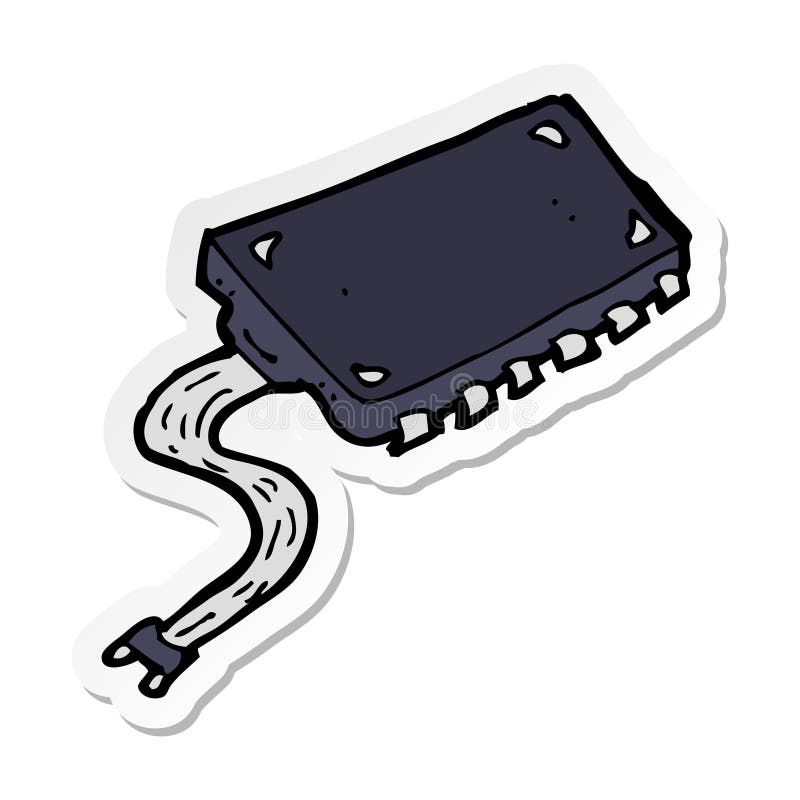 Sticker Computer Chip Memory Processor Cartoon Character Cheerful Clip ...