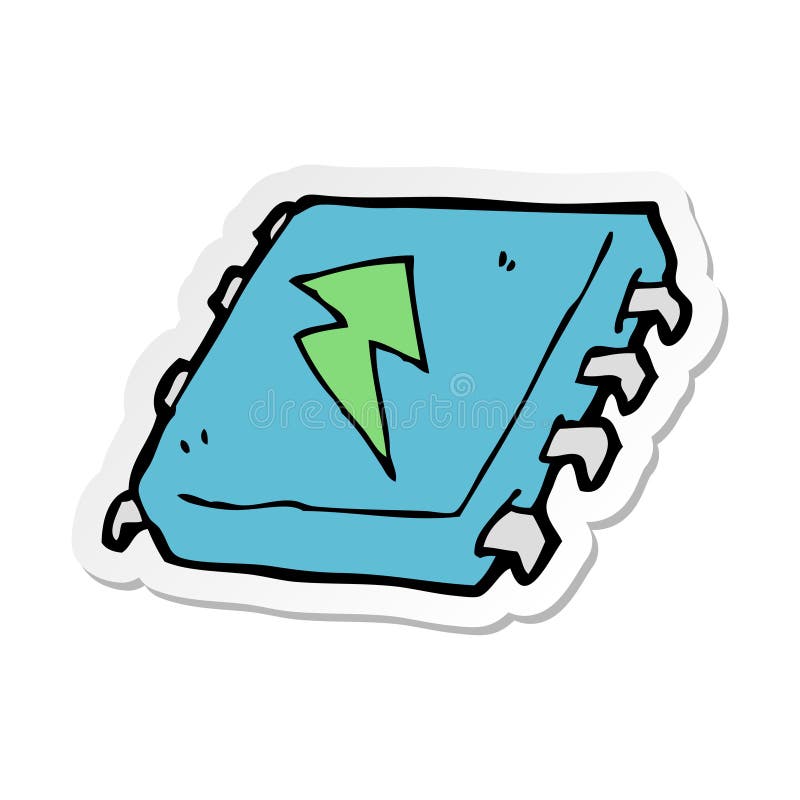 Sticker of a Cartoon Computer Chip Stock Vector - Illustration of silly ...