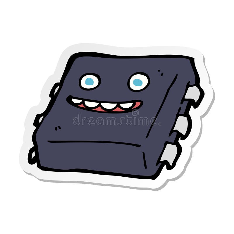 Sticker Computer Chip Memory Processor Cartoon Character Cheerful Clip ...