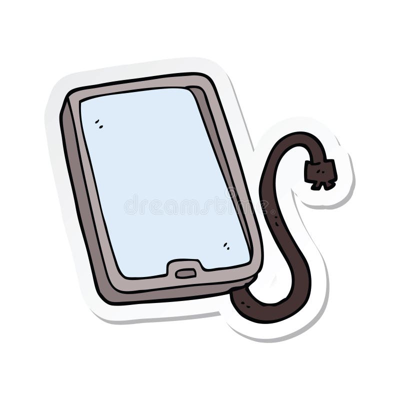 Sticker of a Cartoon Computer Tablet Stock Vector - Illustration of ...