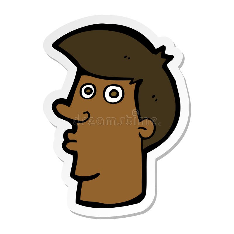 Sticker of a Cartoon Confused Man Stock Vector - Illustration of male ...