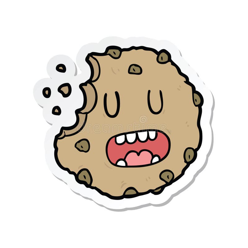 Sticker of a Cartoon Cookie Stock Vector - Illustration of snack ...