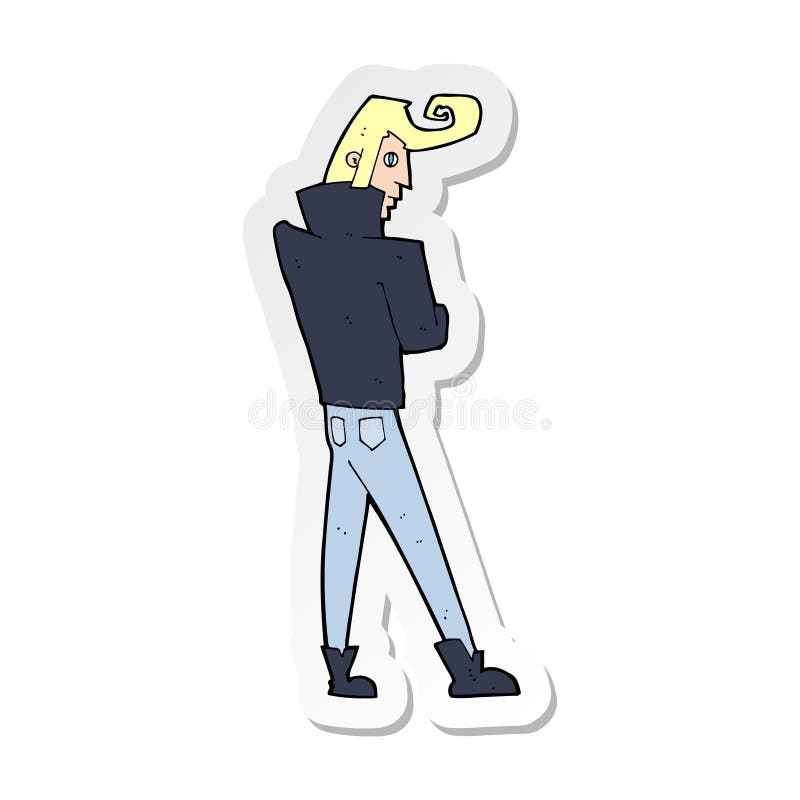 Sticker of a Cartoon Cool Guy Stock Vector - Illustration of cool, clip ...