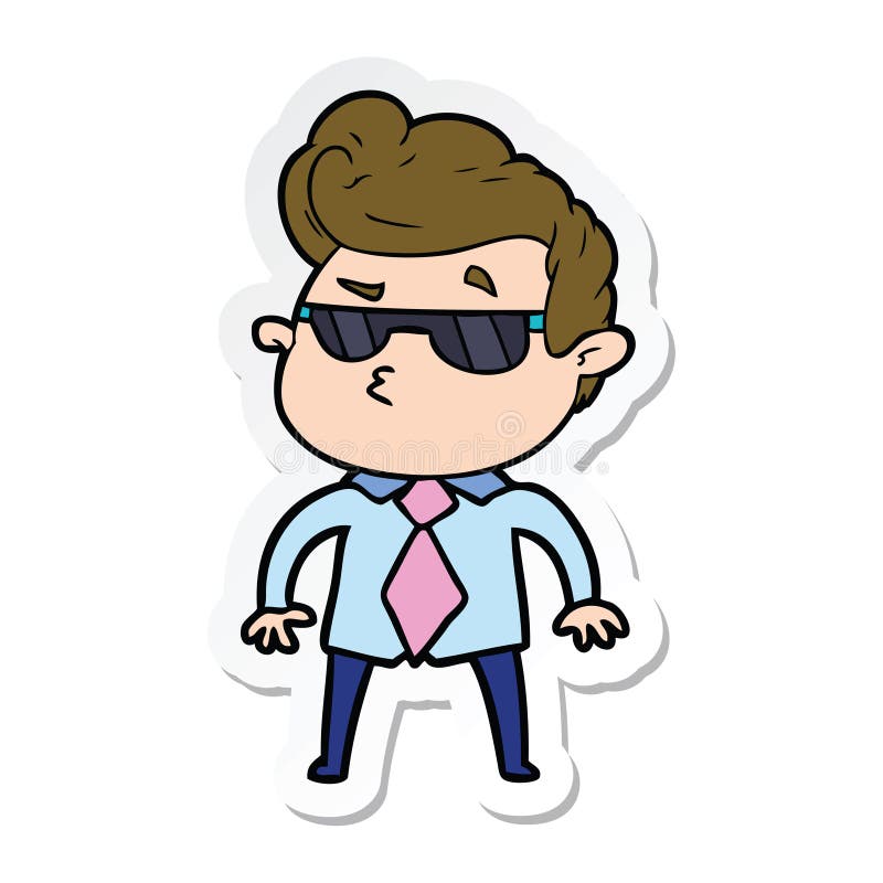 Sticker of a Cartoon Cool Guy Stock Vector - Illustration of cool ...