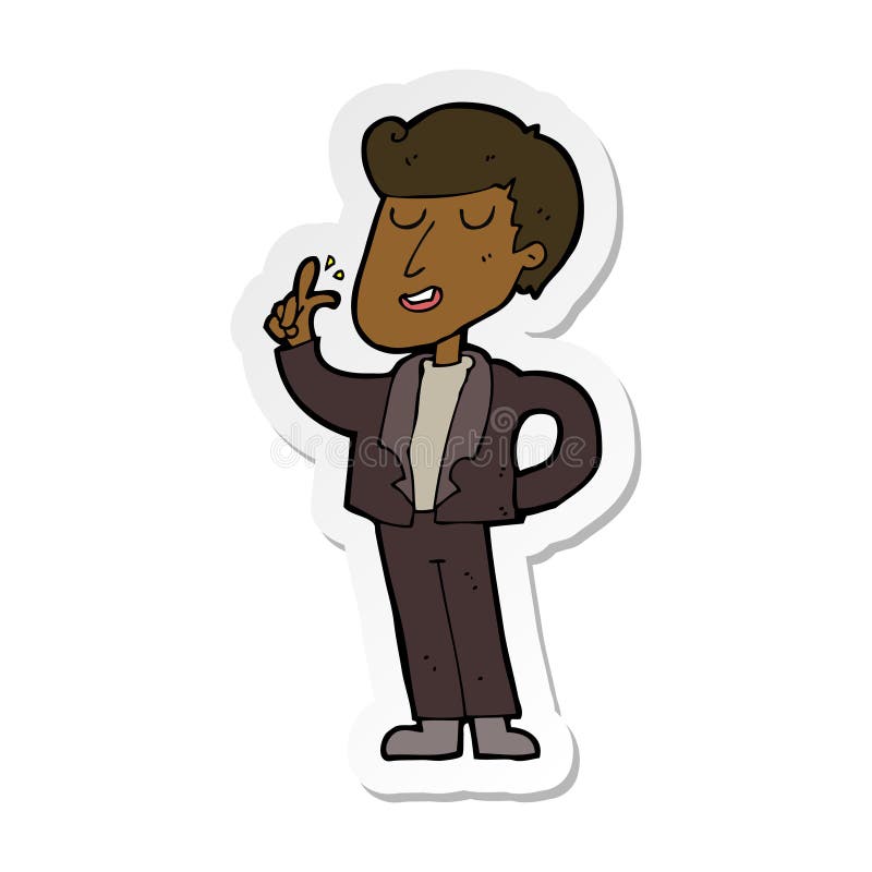 Sticker of a Cartoon Cool Guy Snapping Fingers Stock Vector ...