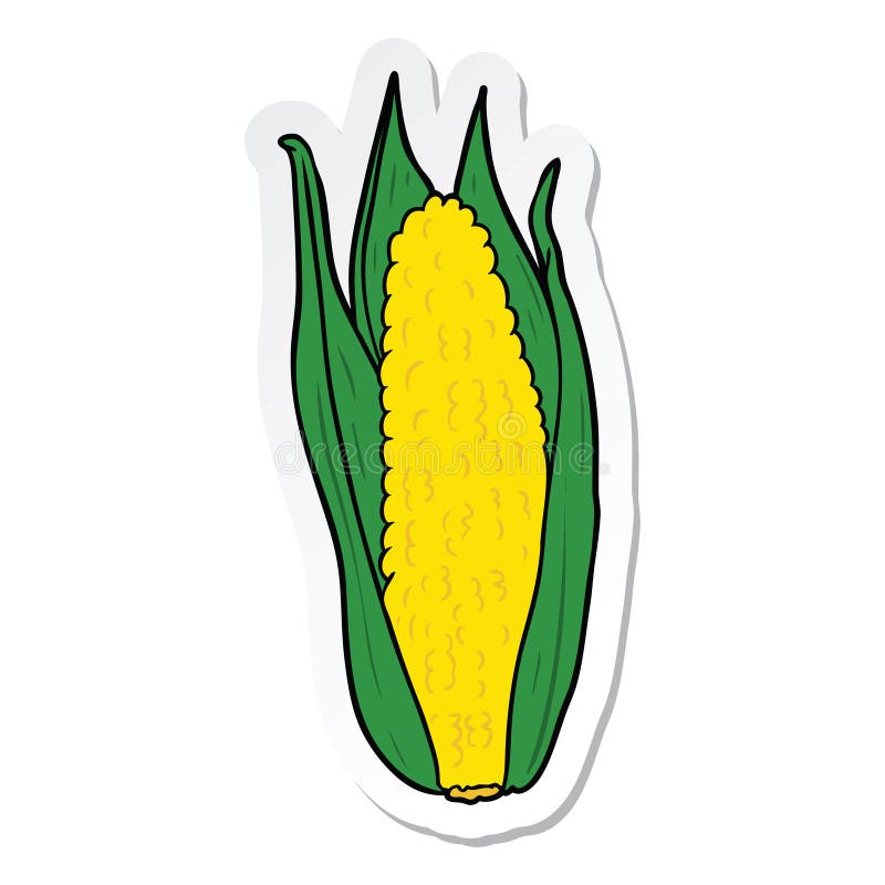 Sticker of a cartoon corn stock vector. Illustration of stick - 147736318