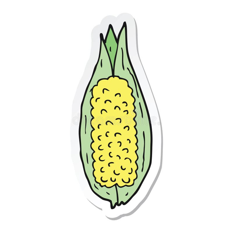 Sticker of a cartoon corn stock vector. Illustration of corn - 146140077