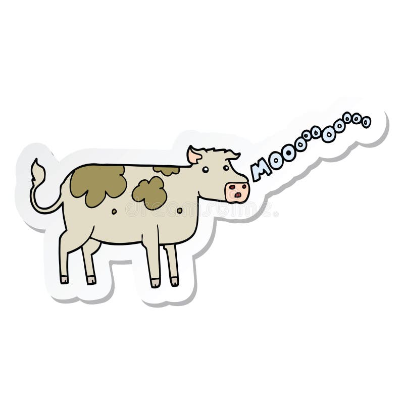Sticker of a cartoon cow stock vector. Illustration of cartoon - 147603895