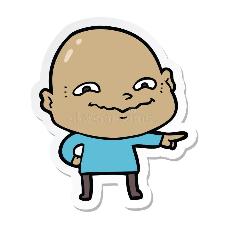 Sticker of a Cartoon Creepy Guy Stock Vector - Illustration of stick ...