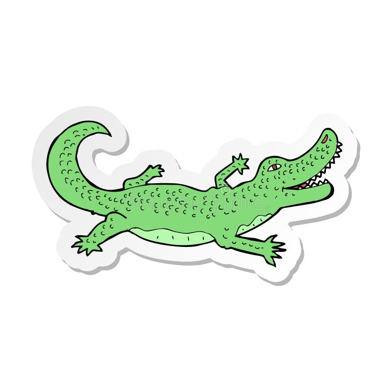 Sticker of a Cartoon Crocodile Stock Vector - Illustration of sticker ...