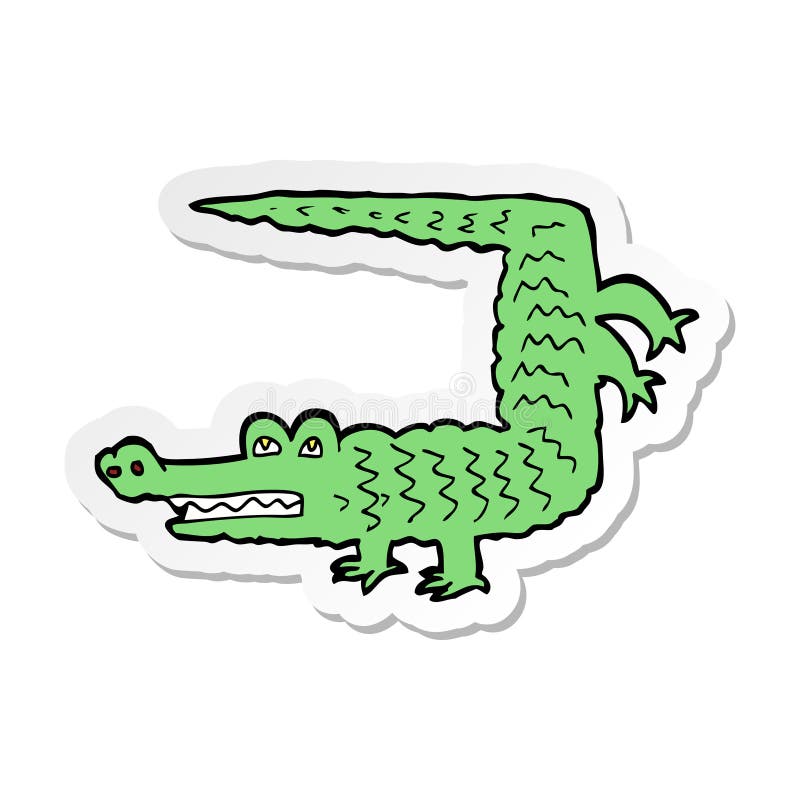 Sticker of a Cartoon Crocodile Stock Vector - Illustration of quirky ...
